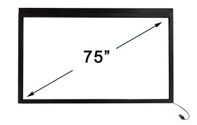 75" IR Touch Screen Overlay, 10 point multi-touch, with safety glass a